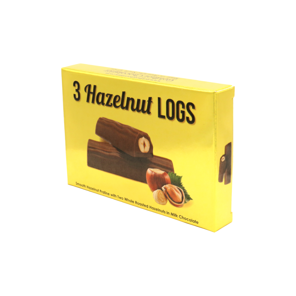 Hazelnut Log Box (3-Piece) - Geldhof Chocolatier