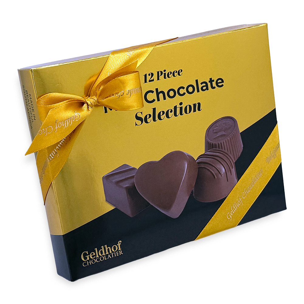 Geldhof Milk Chocolate Box – 12 Piece (165g) - Geldhof Chocolatier