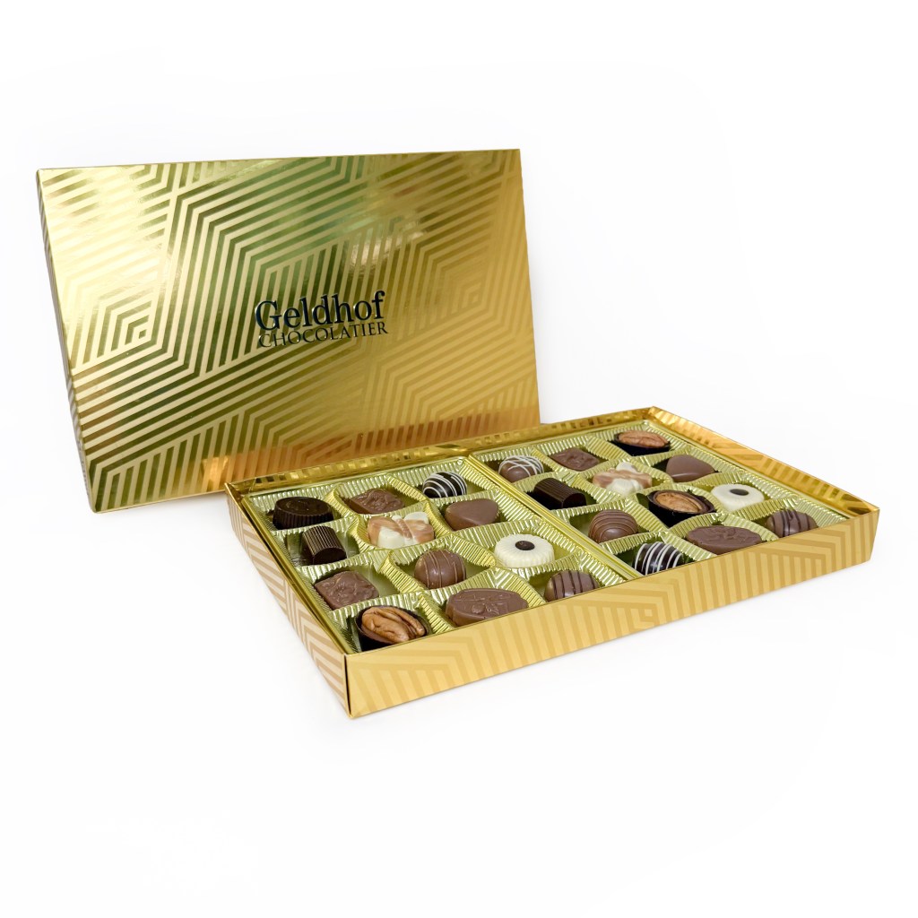 Gold Luxe Chocolate Gift Box (330g) - Geldhof Chocolatier